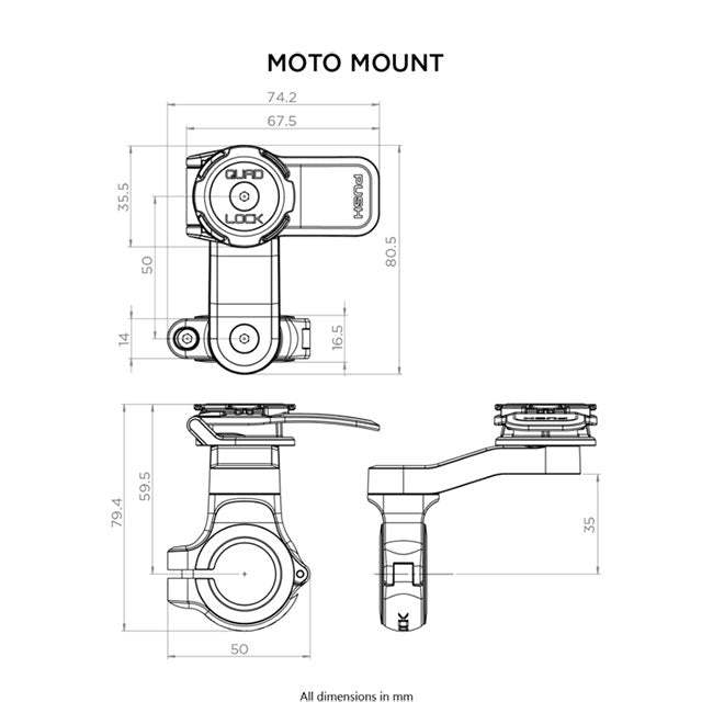 Quad Lock Motorcycle Handlebar Mount – Go Wild
